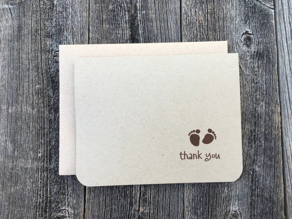 Handmade Thank You Card, Baby Foot Prints – Siena Arts