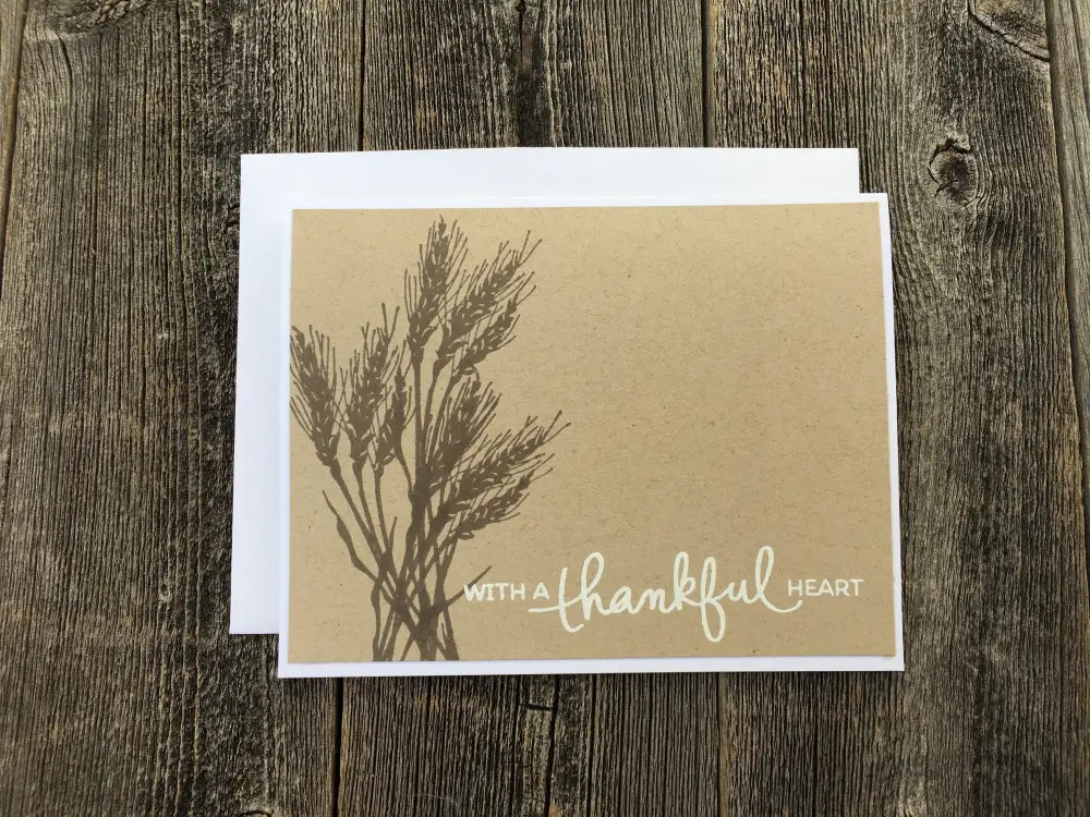 Handmade Thank You Card, Wheat Stalks – Siena Arts