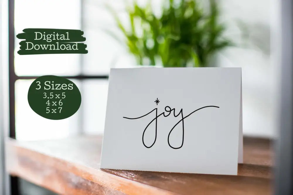 Instant Download Christmas Card, Minimalist Joy – Siena Arts